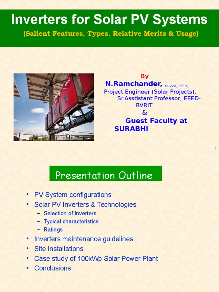 Solar PV Inverters, Fundamentals, Selection and Applications | PDF ...