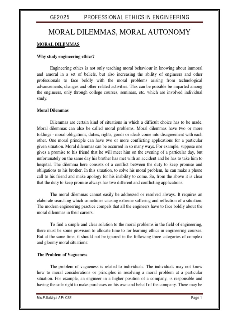 Enhancing Moral Autonomy in Engineering Ethics | PDF | Morality | Autonomy