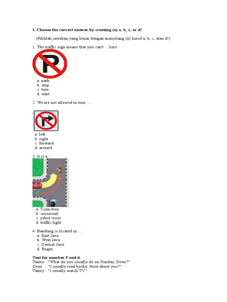 I. Choose The Correct Answer by Crossing (X) A, B, C, or D! | PDF ...