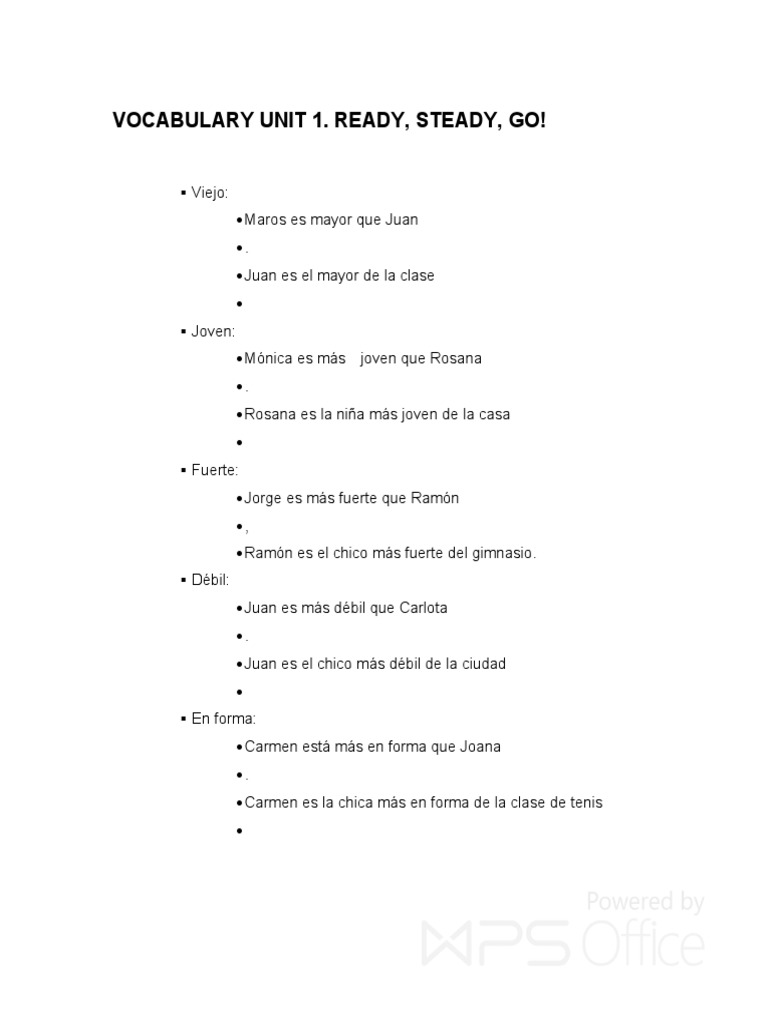Vocabulario: Ready, Steady, Go! | PDF | Deportes y actividades al aire ...