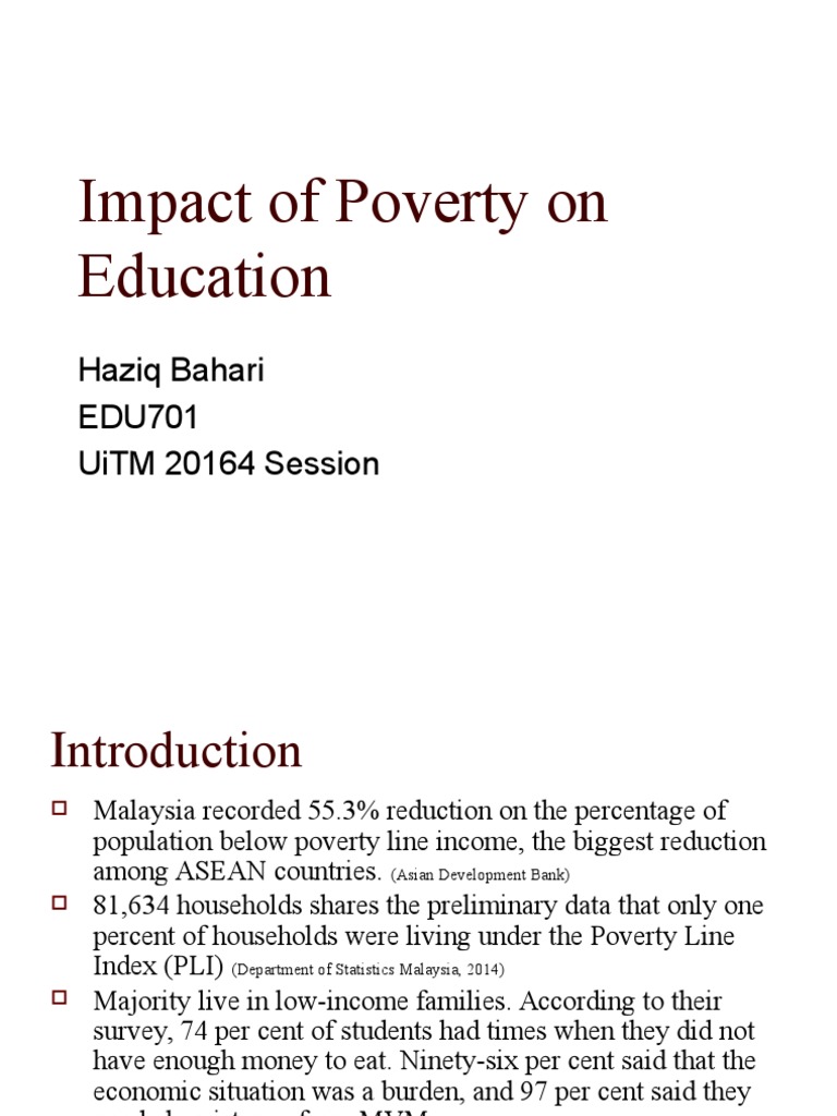 Poverty and Impact On Education | Poverty Threshold | Poverty