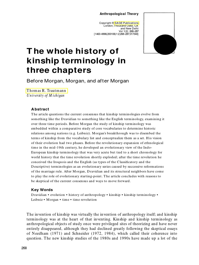 The Whole History of Kinship Terminology in Three Chapters. | PDF ...