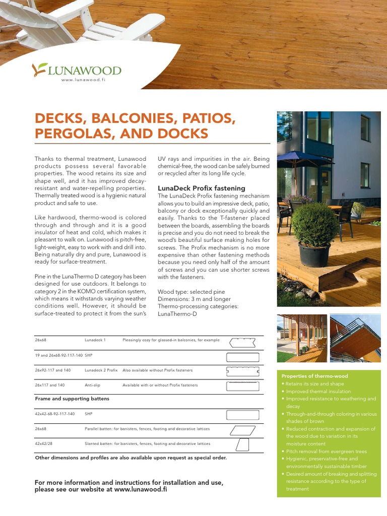 Lunawood Vanjski Podovi | PDF | Screw | Wood