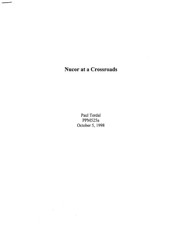Case Analysis Nucor PDF | PDF