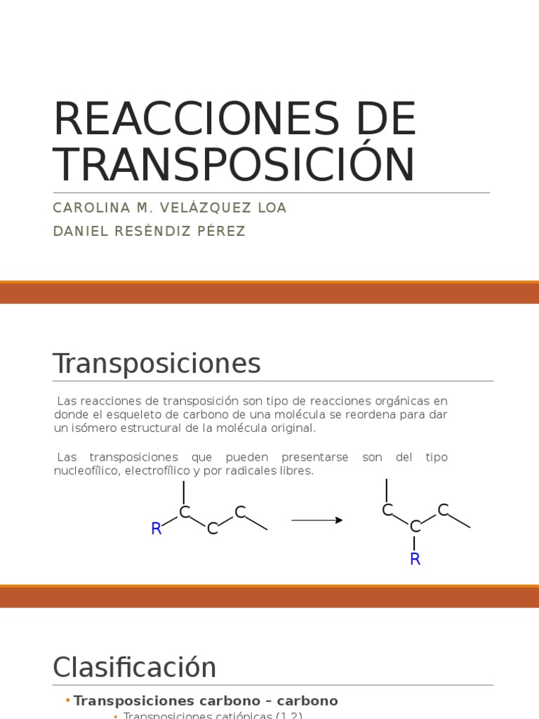 Seminario Transposiciones | PDF | Ácido | Reacciones químicas