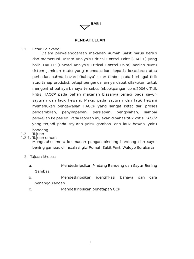 Analisis Kritis Titik Pengendalian (Critical Control Point/CCP) pada ...