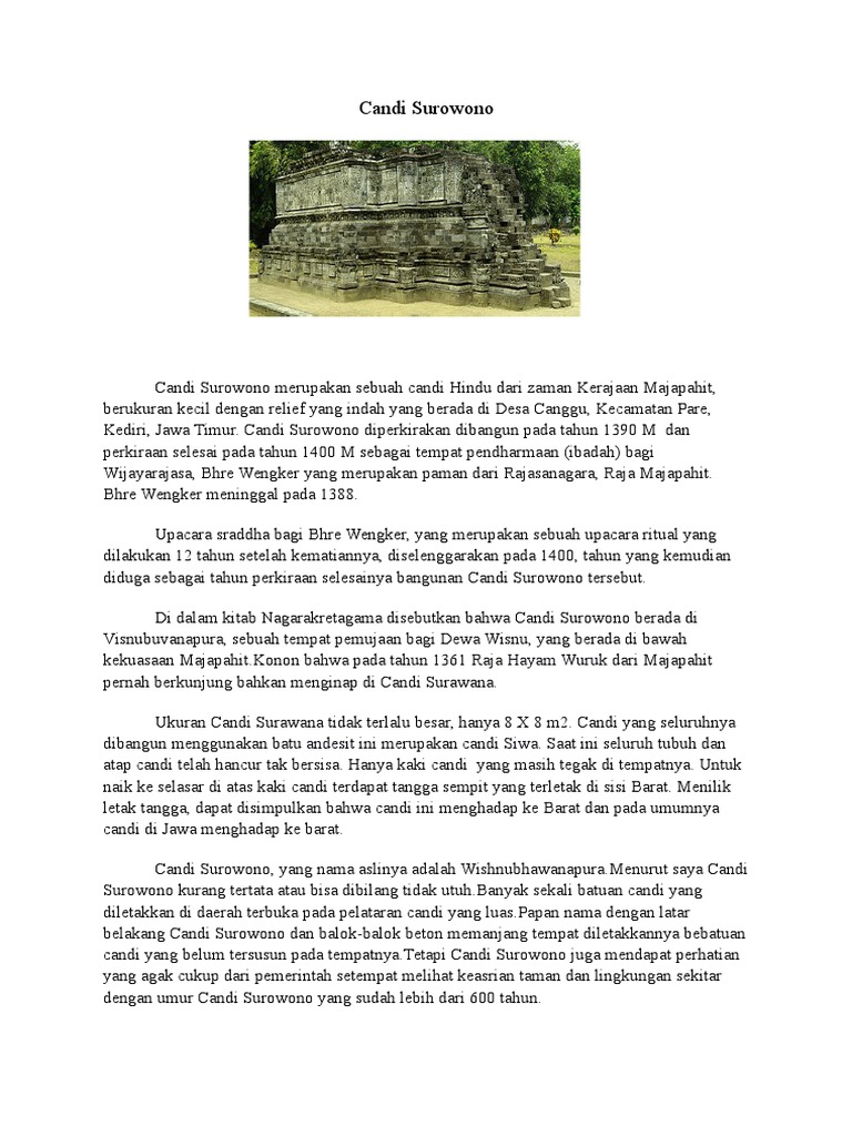 Candi Surowono | PDF