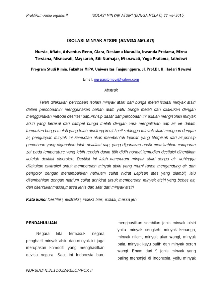 Isolasi Minyak Atsiri | PDF