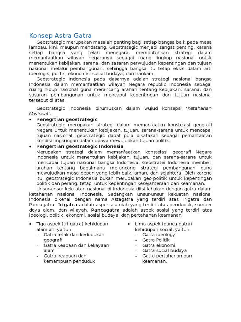 Konsep Astra Gatra | PDF