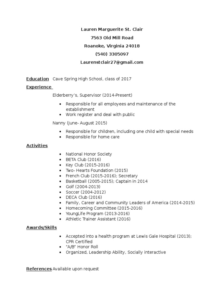 Resume Rough Draft | PDF | Lifestyle