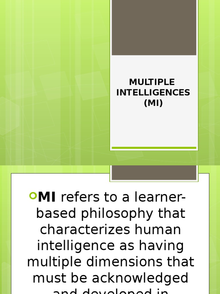 Understanding Gardner's Multiple Intelligences | PDF | Intelligence ...
