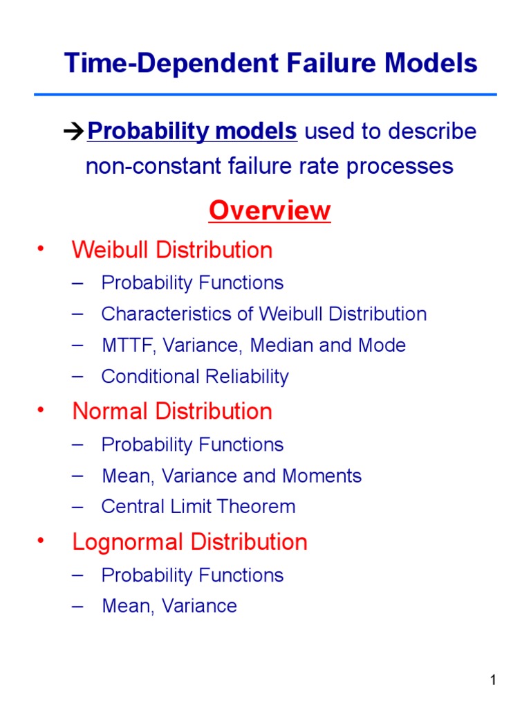 Class 06 - Time Dependent Failure Models | Normal Distribution | Mean