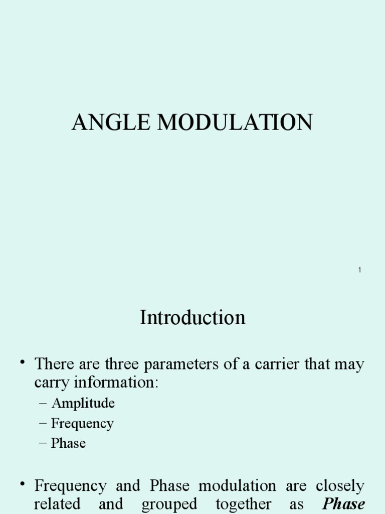 Angle Modulation Pdf Frequency Modulation Modulation