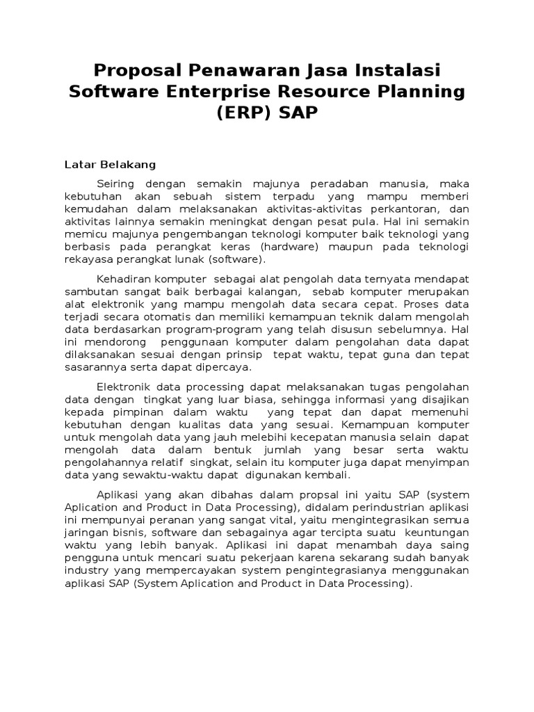 Proposal Penawaran Jasa | PDF