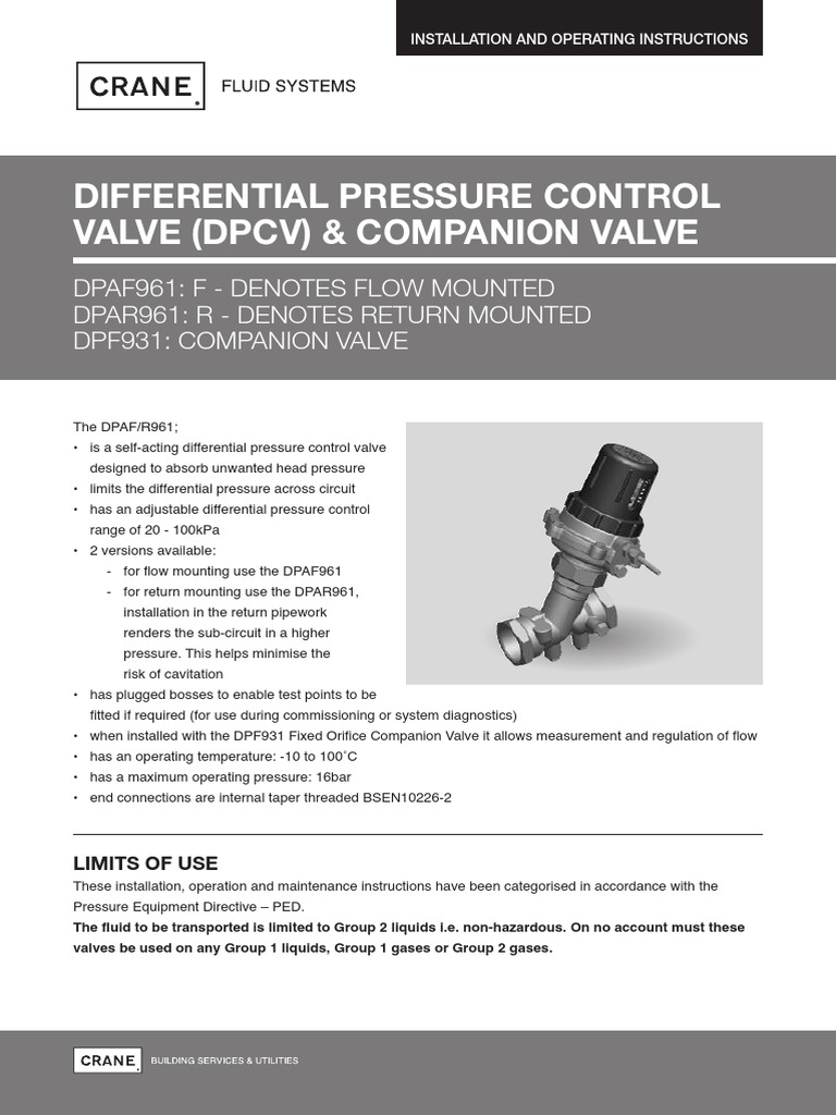 ITEM AC - DPCV Differential Pressure Control Valve (1-2) Rev 00 | PDF ...