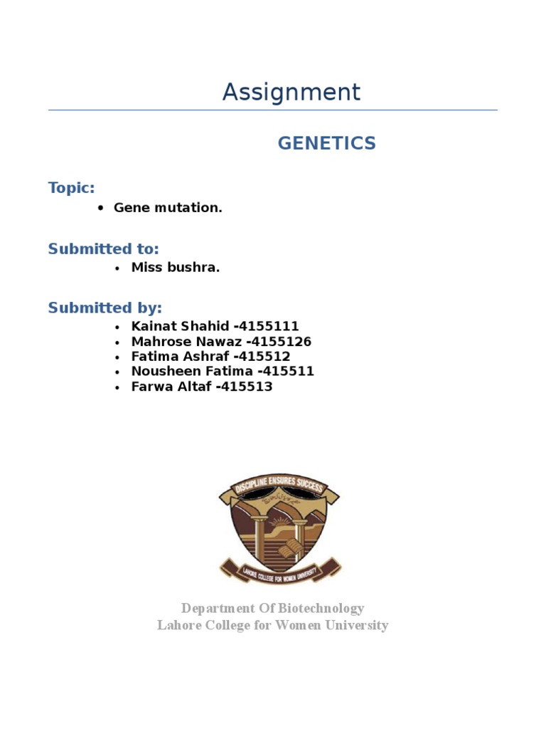 Gene Mutation Pdf Mutation Gene
