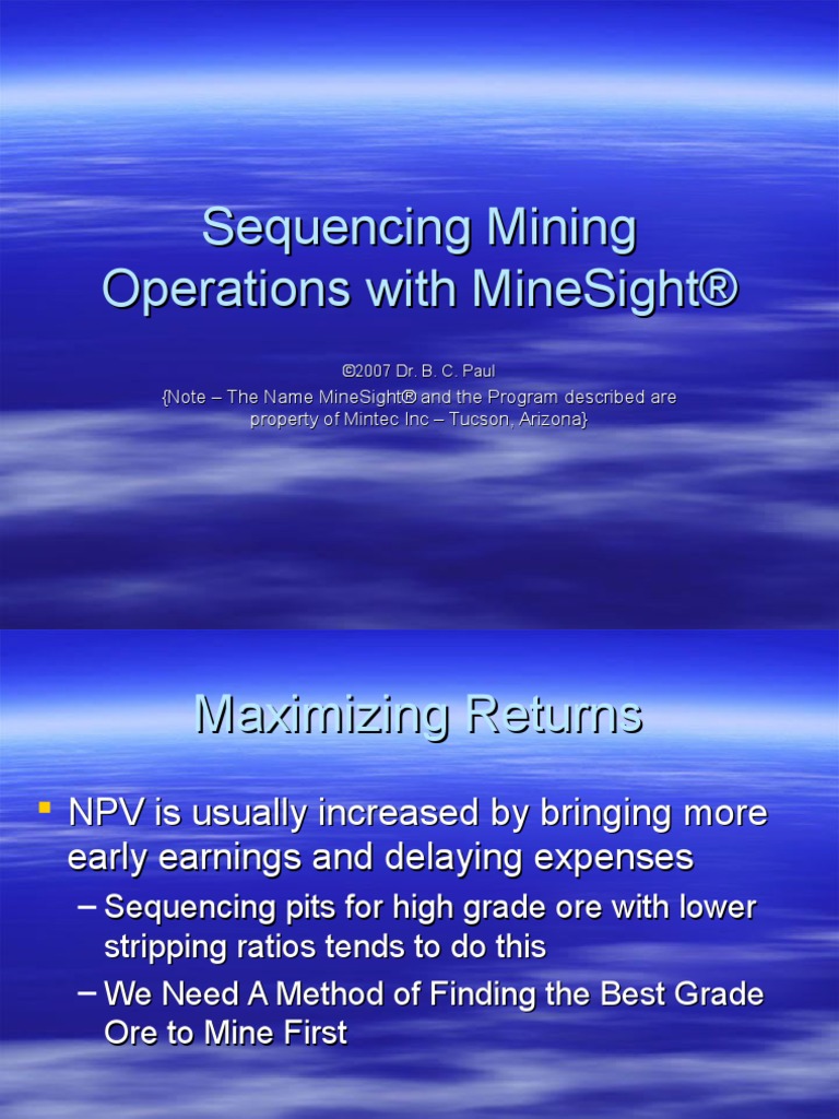 Lecture 11alt Sequencing Mining Operations With MineSight | PDF