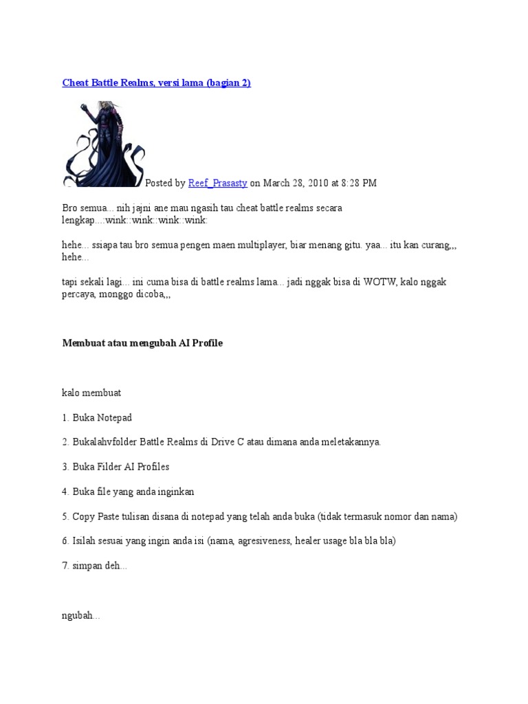 Cheat Battle Realms | PDF