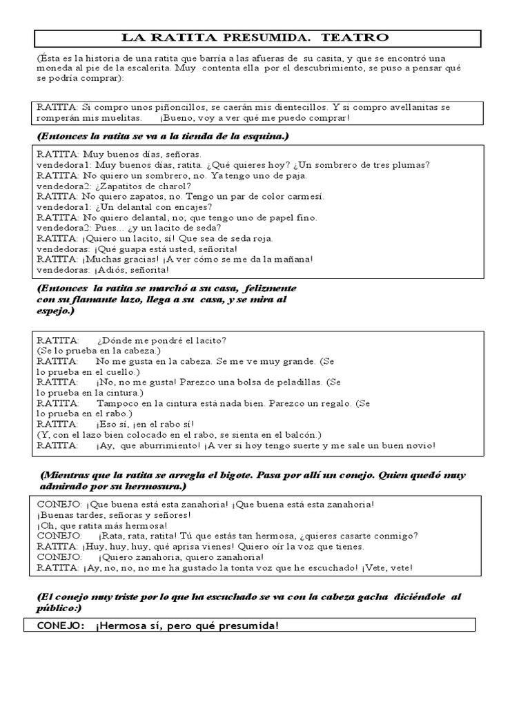 La Ratita Presumida Imprimir | PDF
