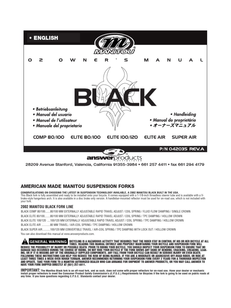 Manitou Black Fork User Manual | PDF | Screw | Mechanical Engineering