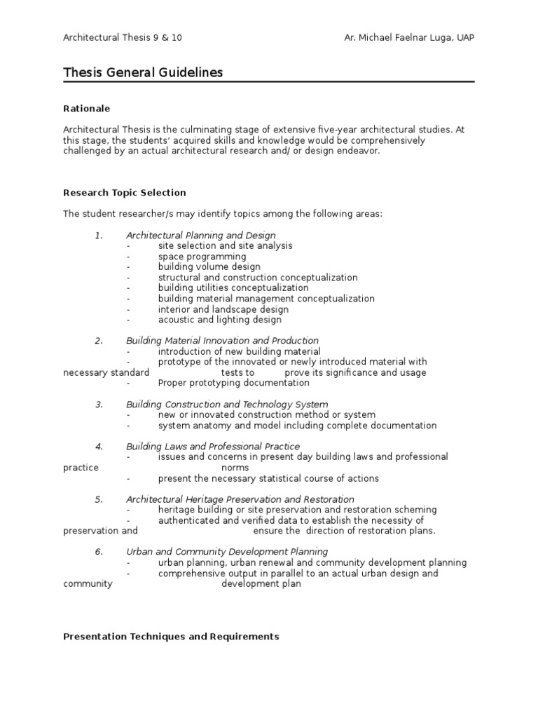 General Thesis Guidelines | PDF | Thesis | Preservation (Library And ...