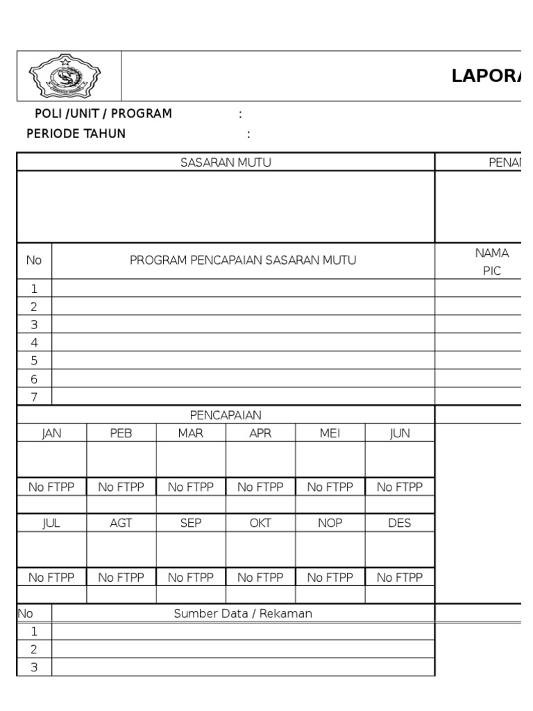 Form Sasaran Mutu | PDF