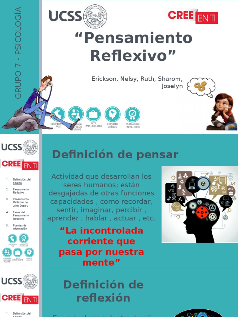Pensamiento Reflexivo según Dewey | PDF | John Dewey | Información