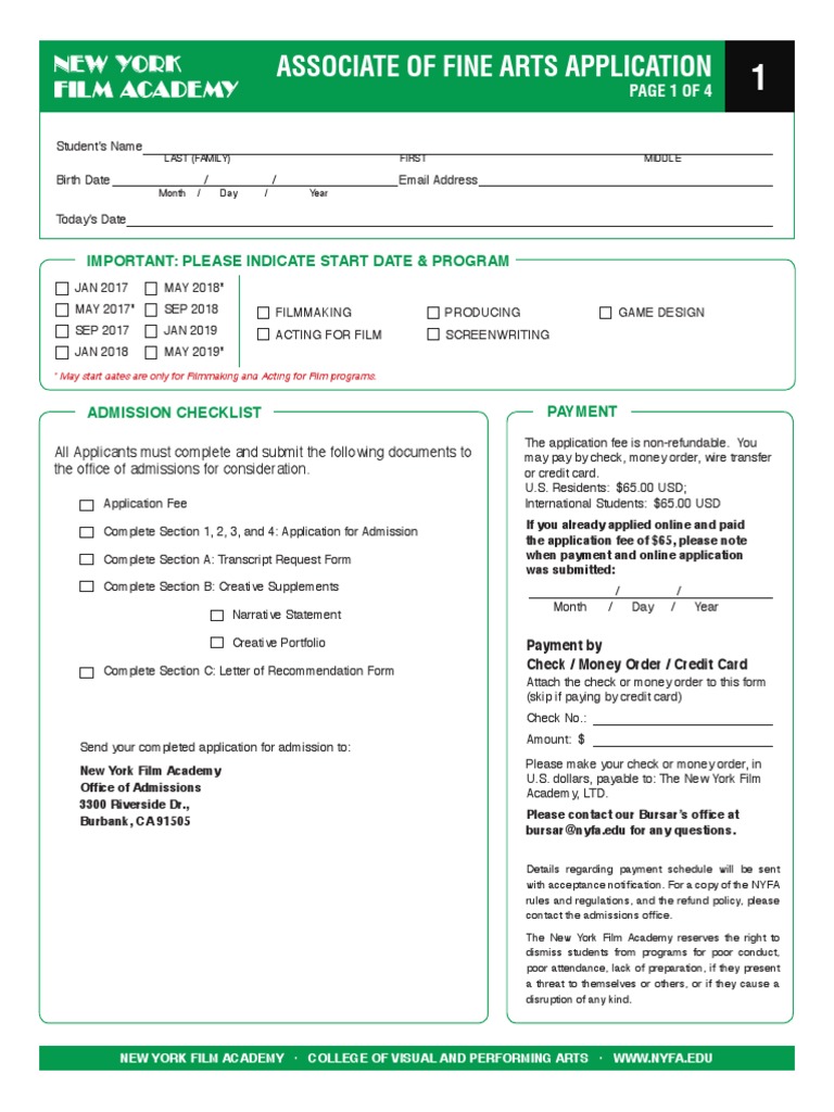 AFA Application Form | PDF