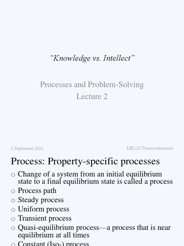 "Knowledge vs. Intellect": Processes and Problem-Solving | PDF ...