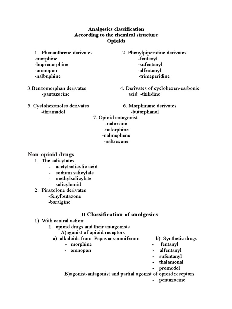 Analgesics Classification | Opioid | Midazolam