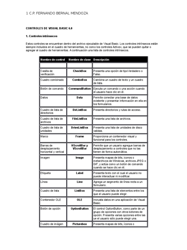 Controles de Visual Basic 6.0 | PDF | Active X Data Objects | Matriz ...