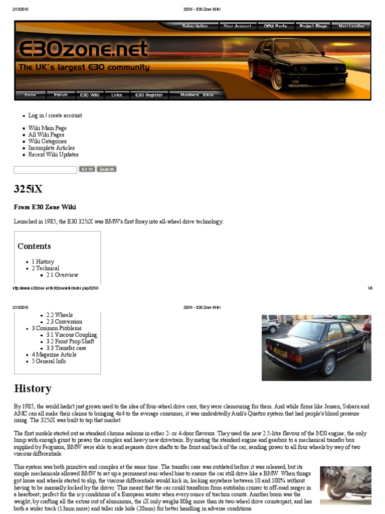 325ix - E30 Zone Wiki | PDF | Transmission (Mechanics) | Four Wheel Drive