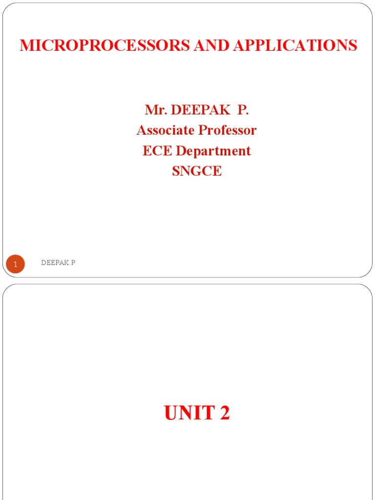 Microprocessors and Applications Programming Models and Instruction ...