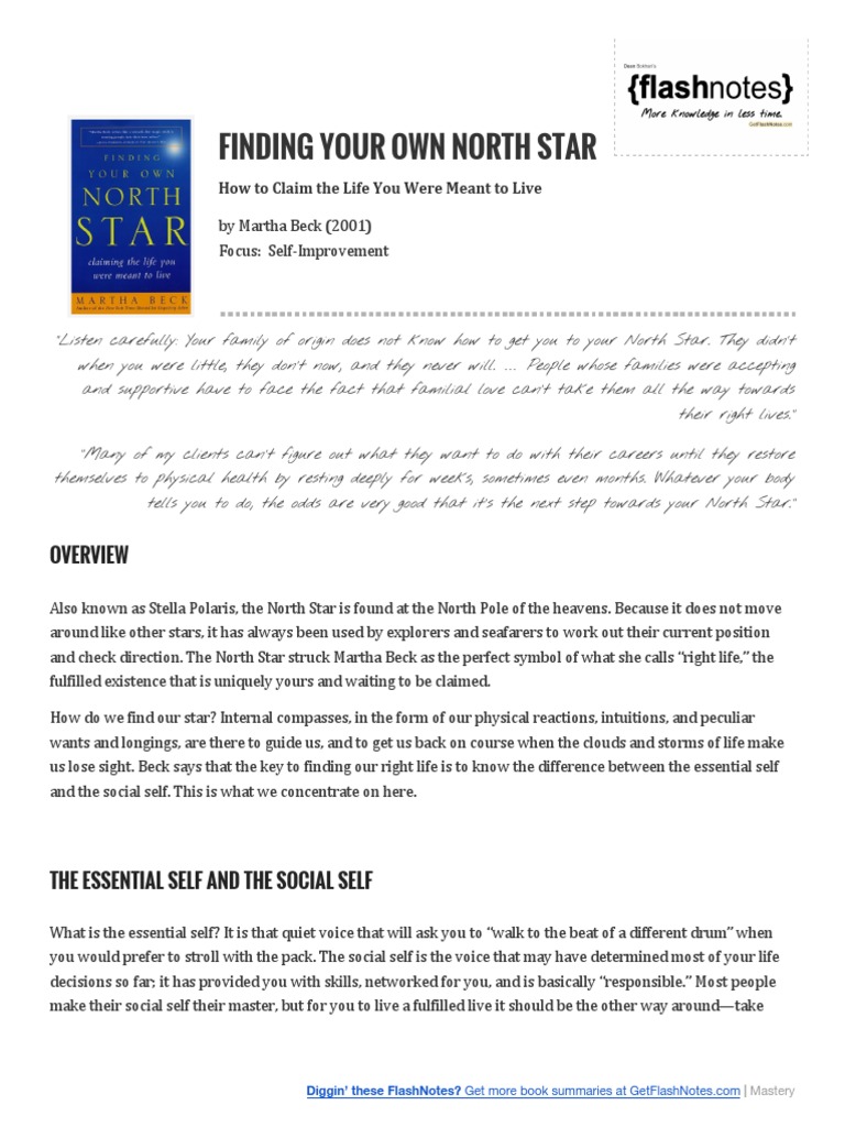 Finding Your Own North star summary | Psychology & Cognitive Science ...