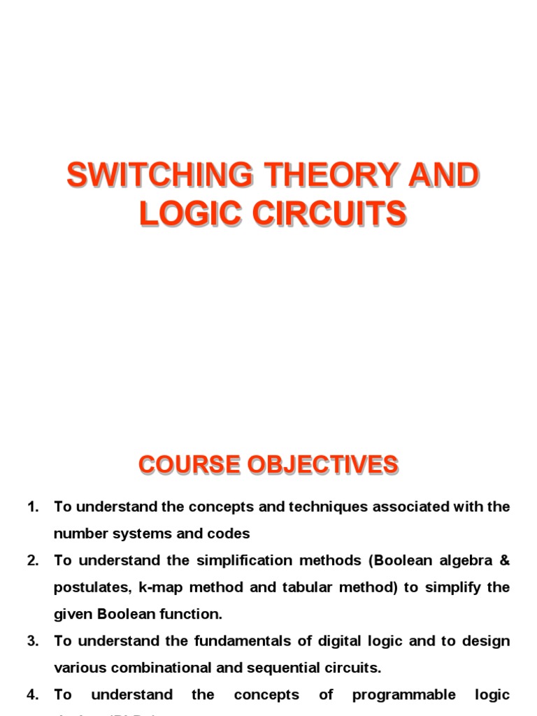 Switching Theory and Logic Circuits | PDF | Boolean Algebra | Teaching ...