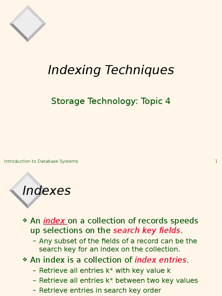 Indexing Techniques: Storage Technology: Topic 4 | PDF | Database Index | Areas Of Computer Science