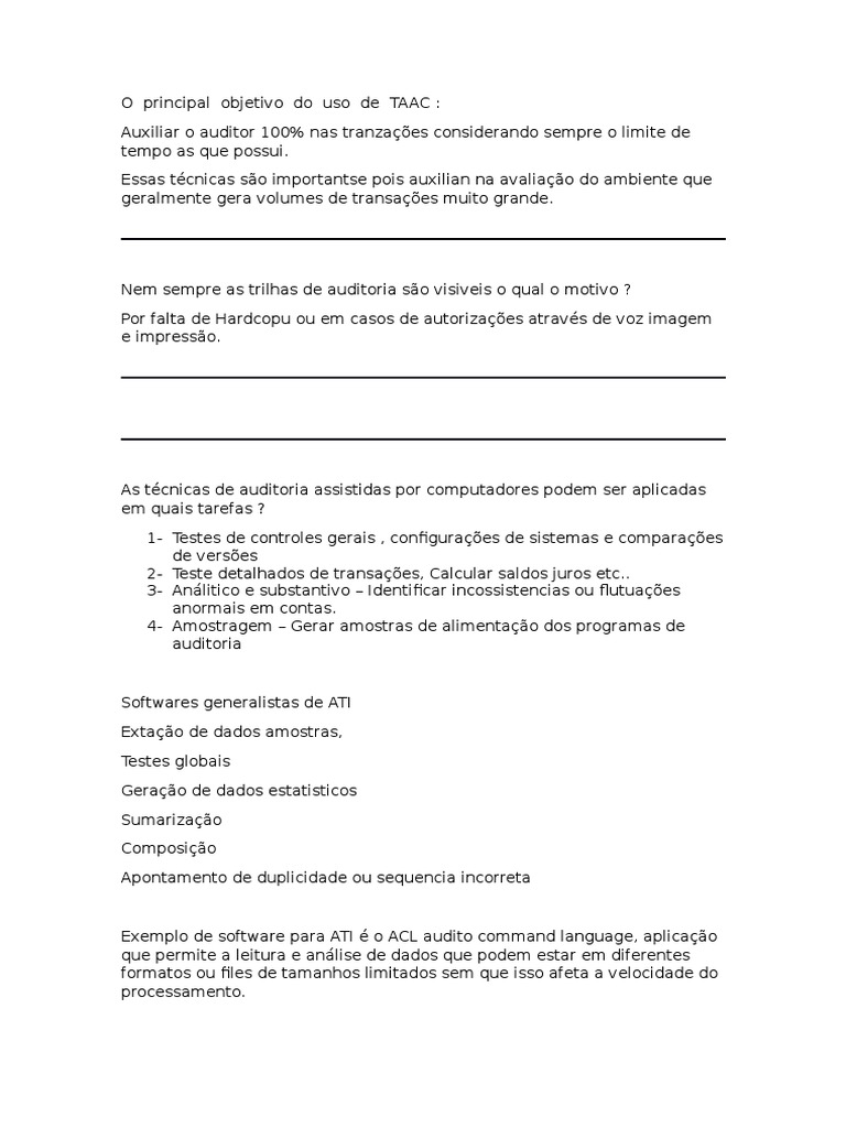 O Principal Objetivo Do Uso de TAAC | PDF | Programas | Informática