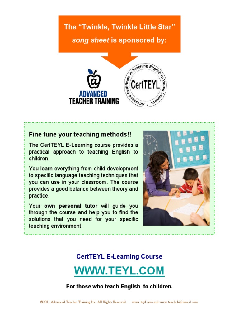 Twinkle Twinkle Little Star Song Sheet PDF | PDF