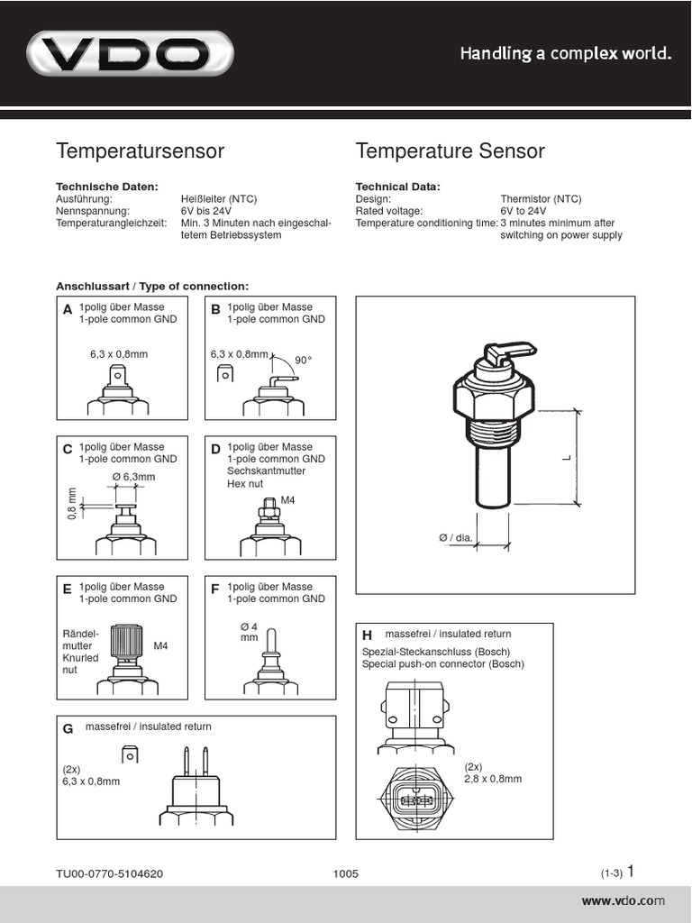 Data Sheets - Temperatursensoren-Temperature Sensors | PDF