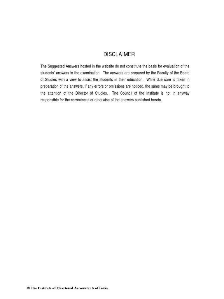 Disclaimer: © The Institute of Chartered Accountants of India ...