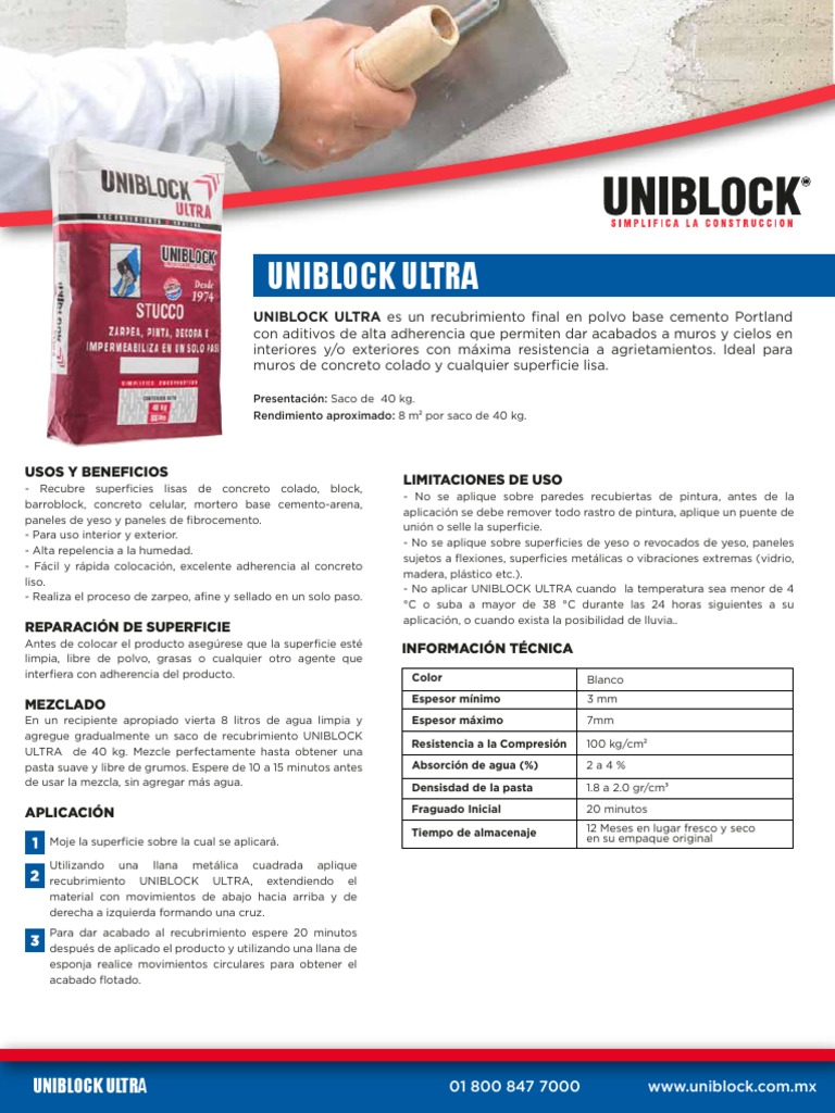 Uni Block Ultra | PDF | Pintar | Revestimiento