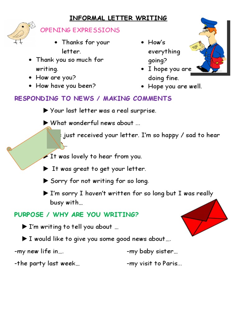 Opening Expressions: Informal Letter Writing | PDF