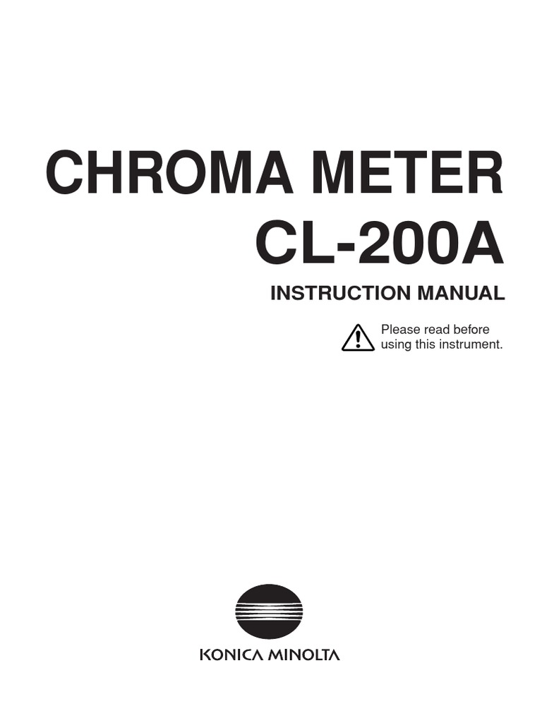 Chroma Meter CL-200A: Instruction Manual | PDF | Battery (Electricity ...