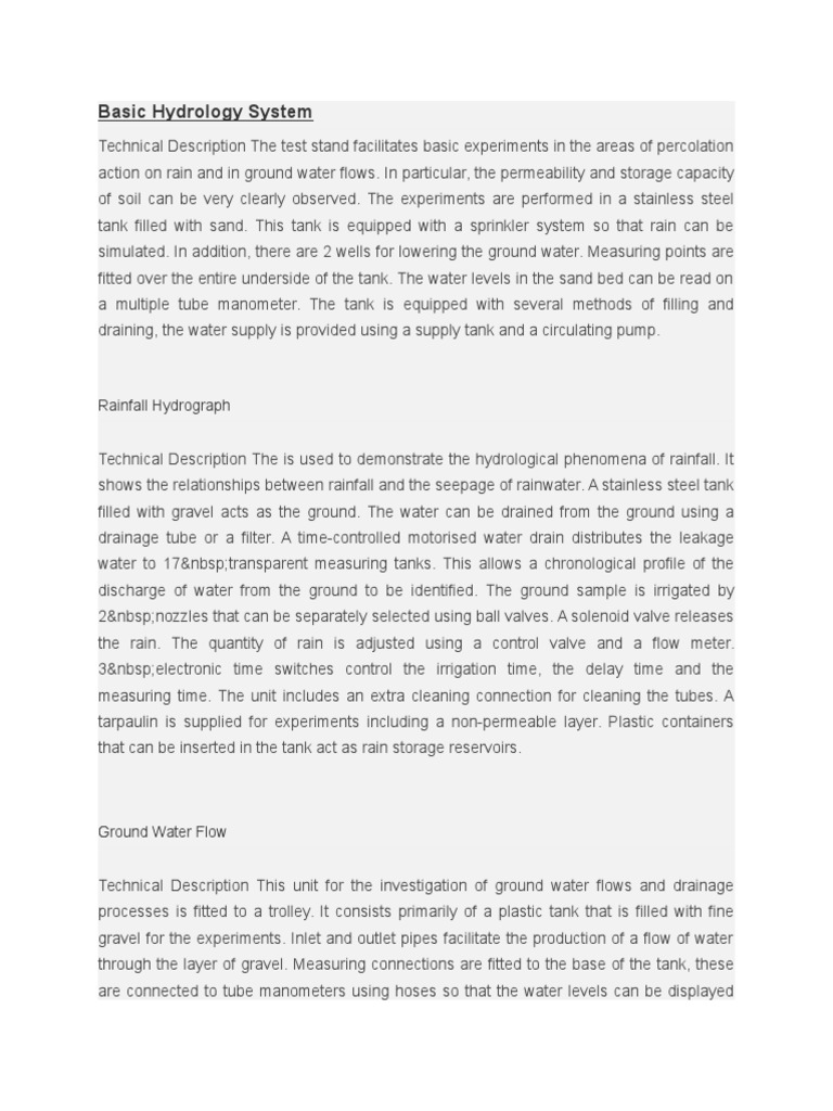 Basic Hydrology System | PDF | Drainage | Hydrology