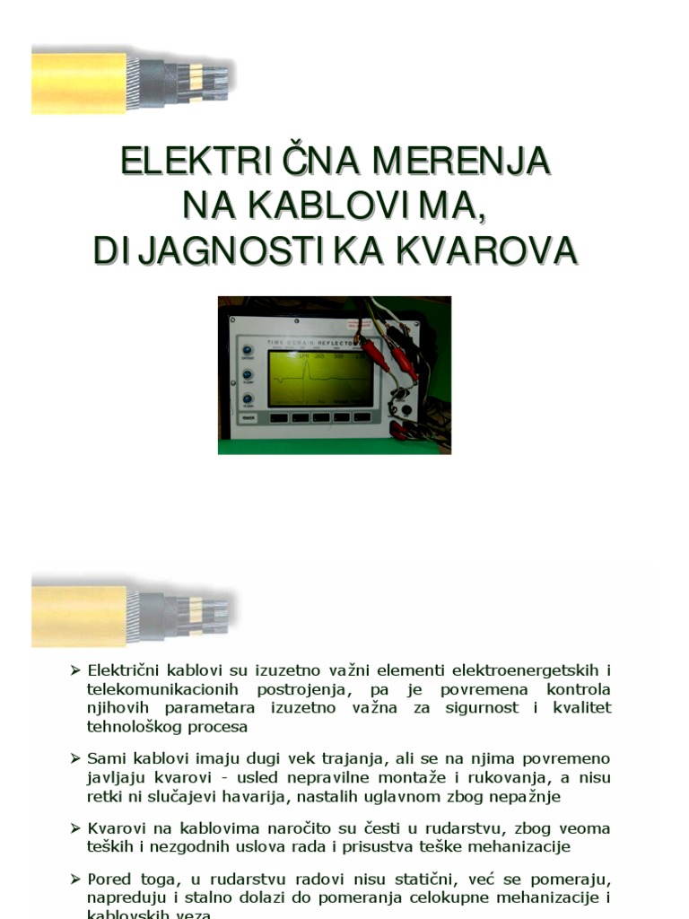 15 Elektricna Merenja Na Kablovima PDF | PDF