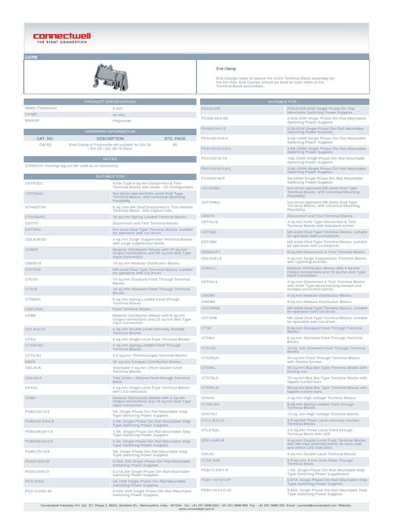 CA702 | PDF | Fuse (Electrical) | Screw