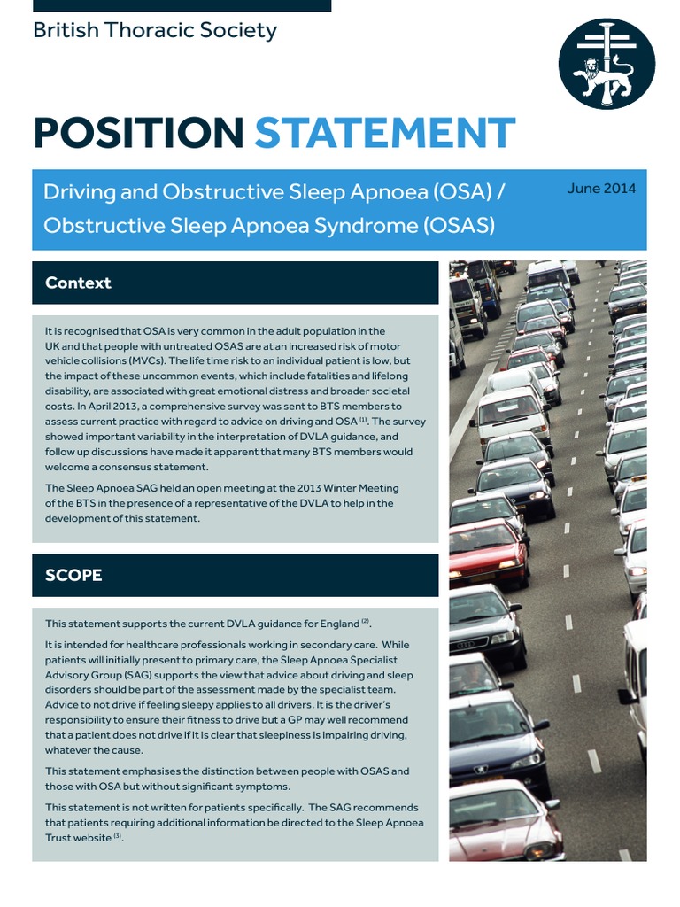 BTS Guidelines OSA 2014 | PDF | Sleep Apnea | Medical Diagnosis