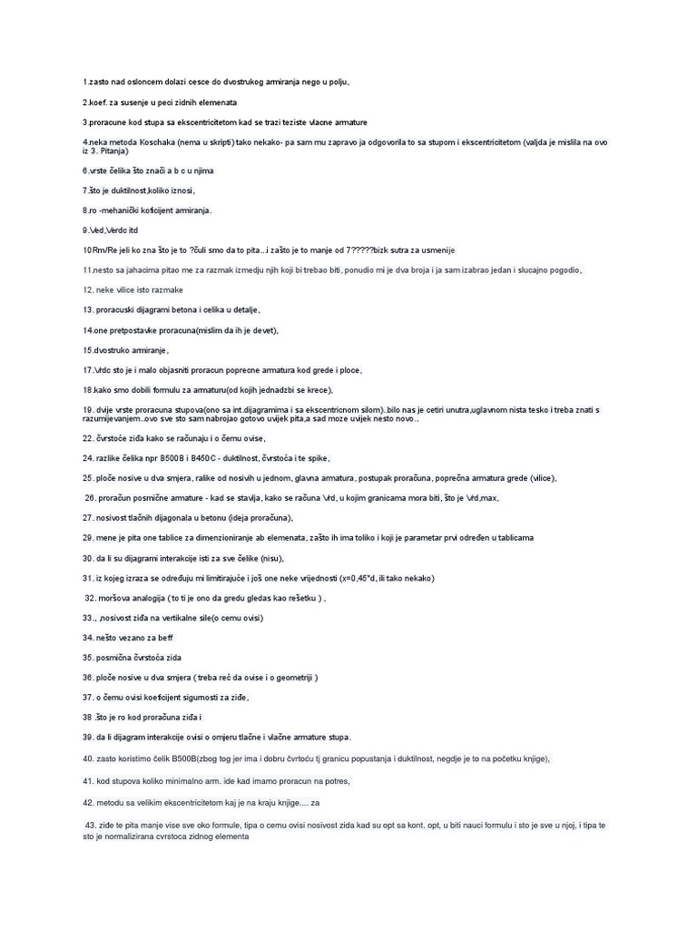 Pitanja Bizk Usmeni-Kišiček | PDF