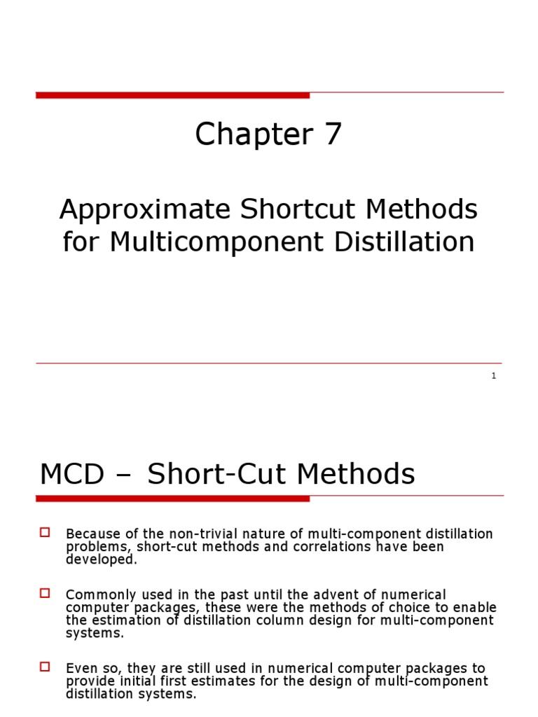 Approximate Shortcut Methods For Multicomponent Distillation | Download Free PDF | Distillation ...