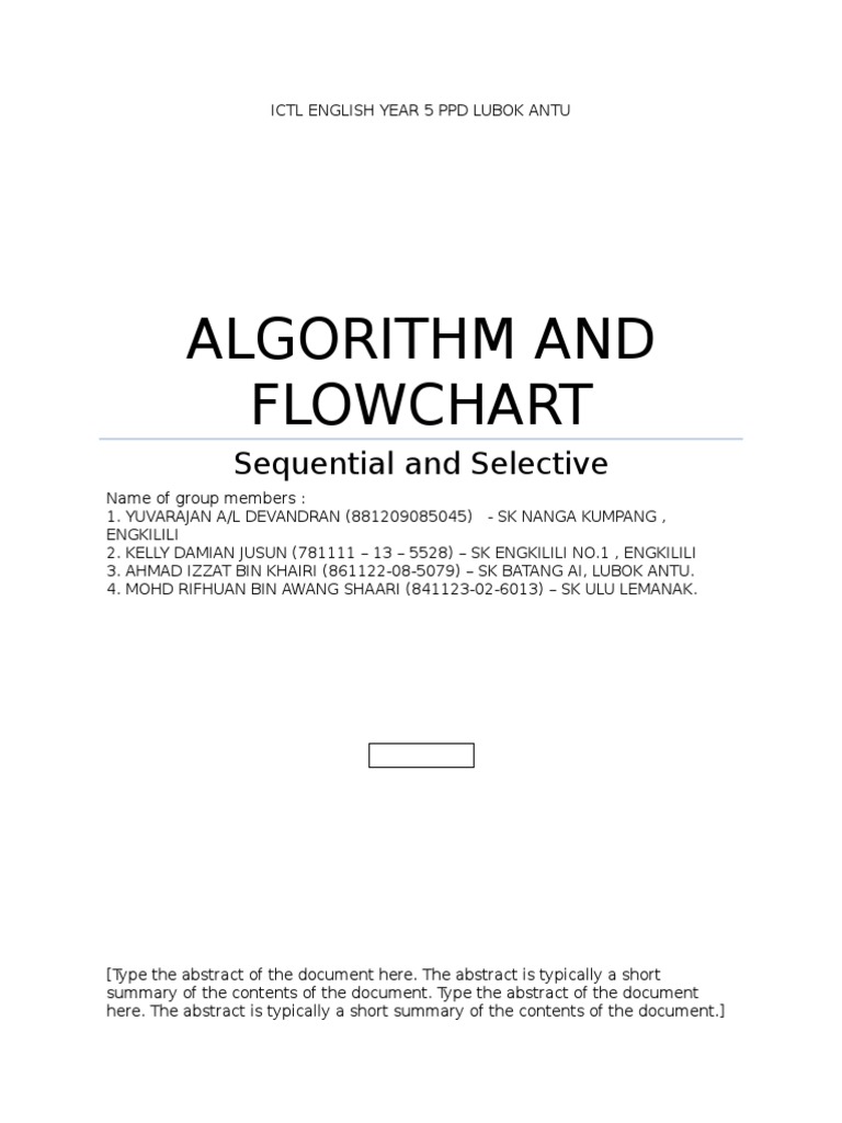 Algorithm and Flowchart | PDF